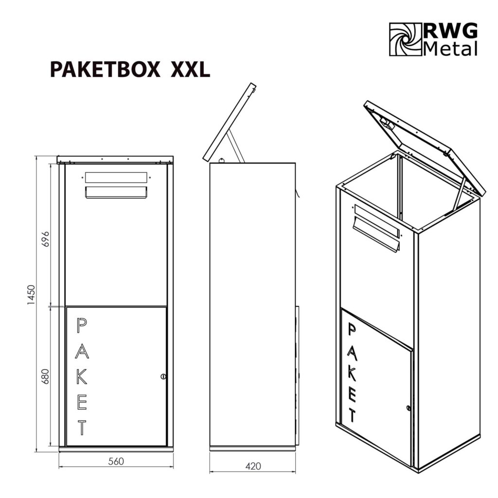 Paketbox XXL für große Pakete | Metallwarenfabrik - RWGMETAL