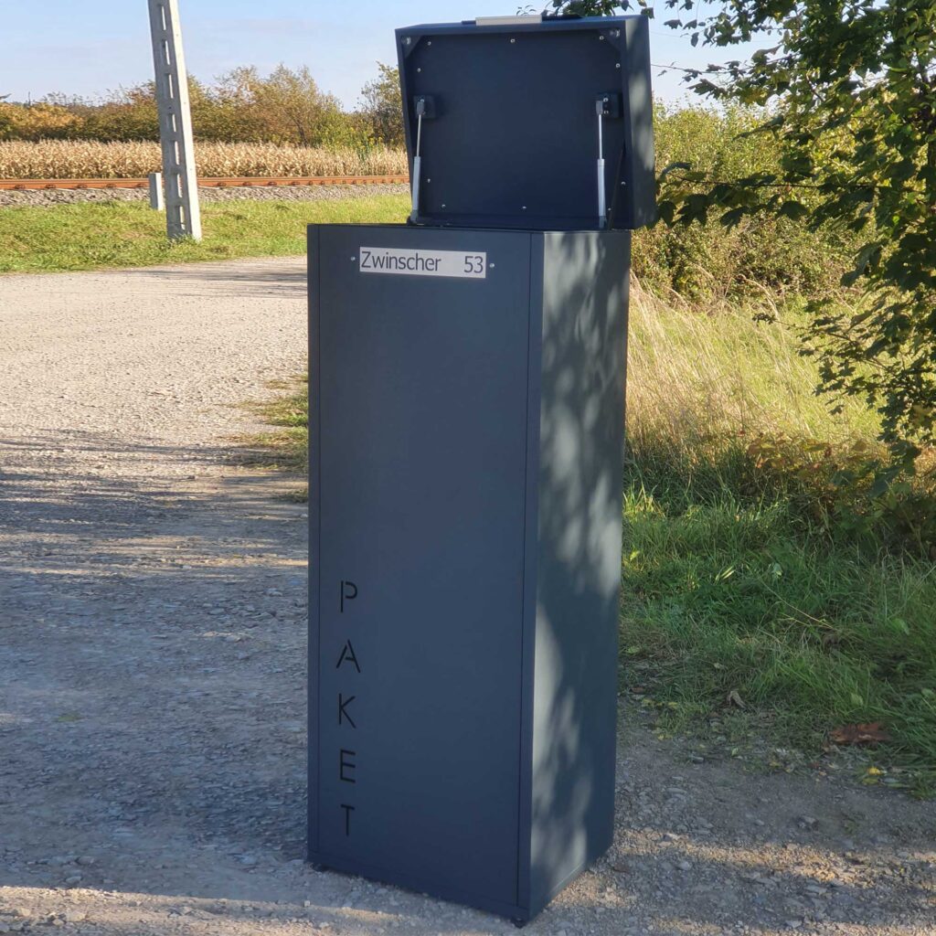 Paketbox XXL für große Pakete mit Briefkasten im Deckel