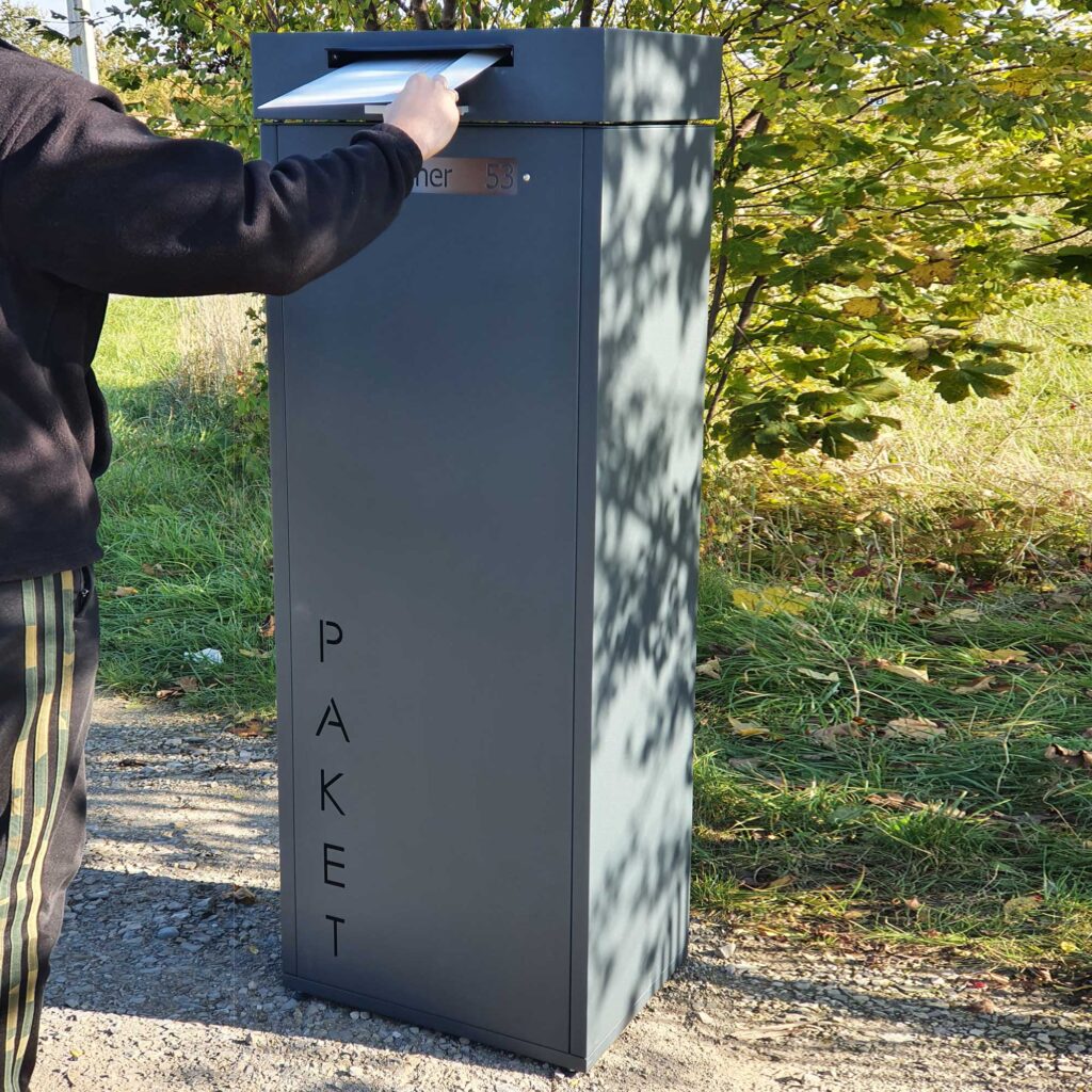 Paketbox XXL für große Pakete mit Briefkasten im Deckel
