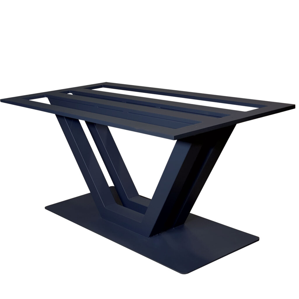 U2 table frame with base plate and reinforcement frame