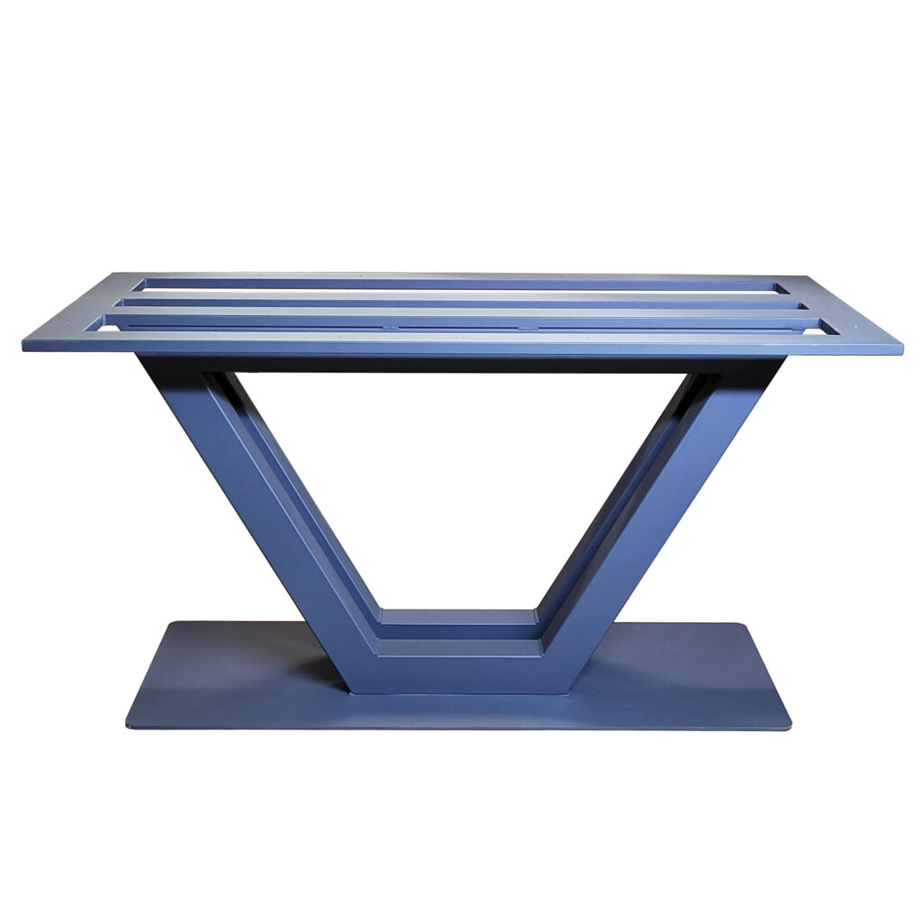 U2 table frame with base plate and reinforcement frame